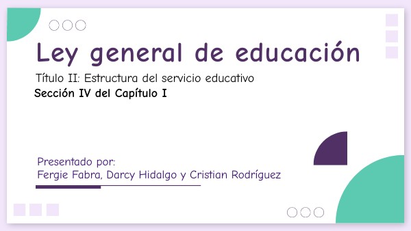 Ley de Educación | Genially