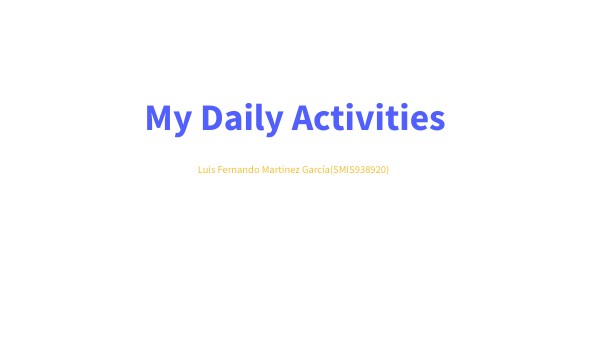 My daily activities | Genially