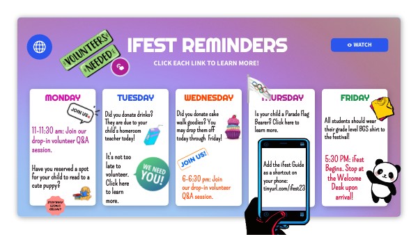 iFest 2023 Reminders