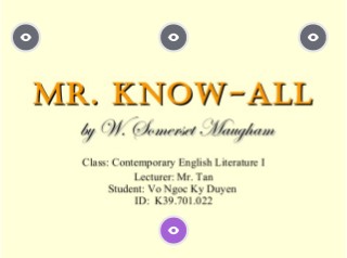Mr. Know-All Imagen interactiva | Genially