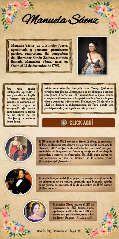 María Paz Oquendo - 2° BGU B - (Infografía Manuela Sáenz)