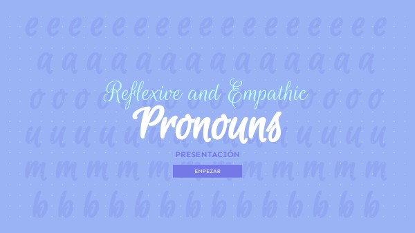 Reflexive and Emphatic Pronouns | Genially