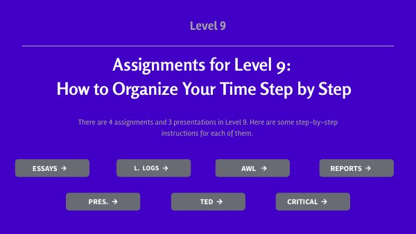 Level 9 EAP Assignments