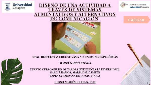 DISEÑO DE UNA ACTIVIDAD A TRAVÉS DE SAAC | Genially