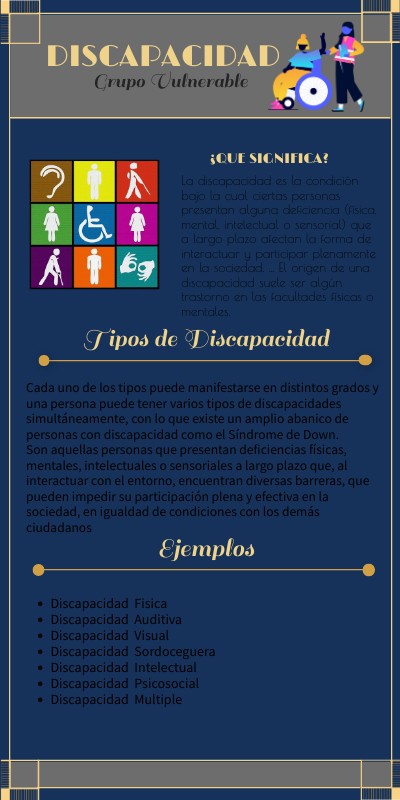 INFOGRAFIA DE GRUPOS VULNERABLES (DISCAPACIDAD) | Genially