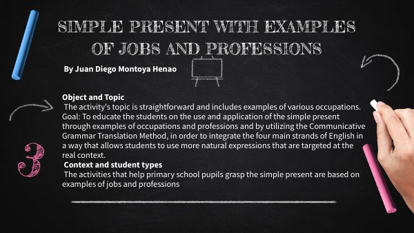 Simple present with examples of jobs and professions