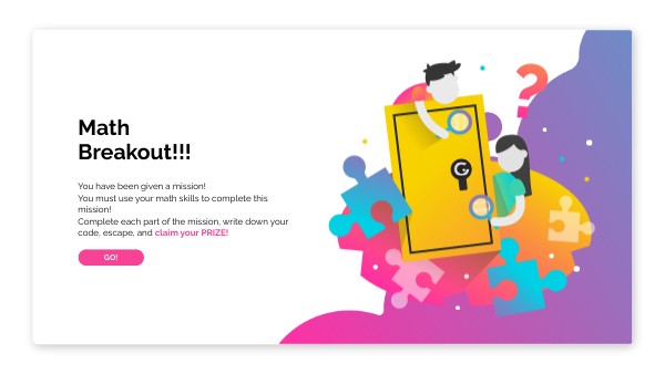 5th gd Math Break Out Room