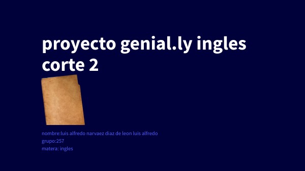 Proyecto ingles | Genially