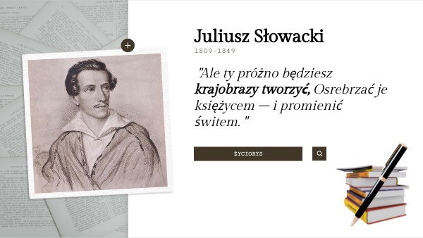 Juliusz Słowacki- życiorys | Genially