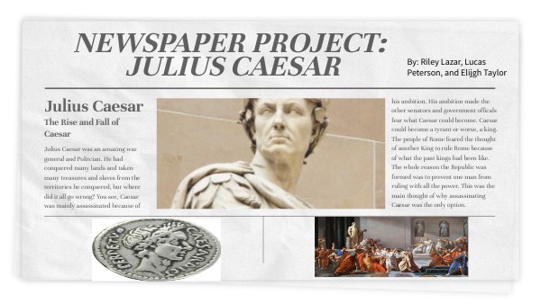 Newspaper Presentation - Julius Caesar | Genially