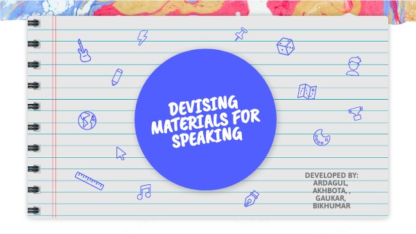 Devising materials for speaking | Genially