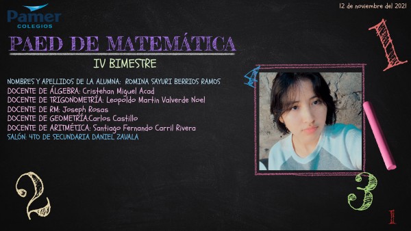 PAED DE MATEMÁTICA-IV BIMESTRE-ROMINA BERRIOS