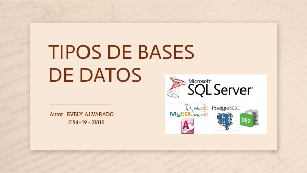 TIPOS DE BASES DE DATOS | Genially