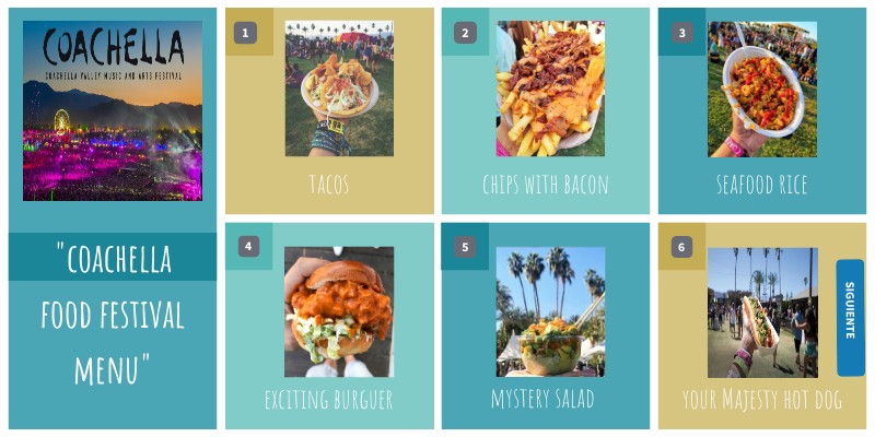 COACHELLA MENU | Genially