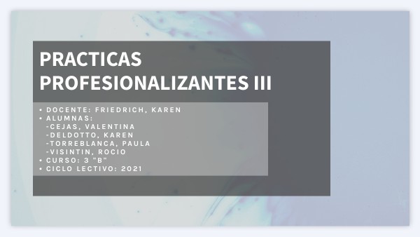 PRESENTACION PRACTICAS PROFESIONALIZANTE