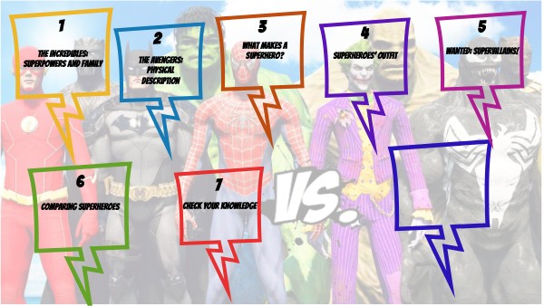 Superheroes and villains | Genially