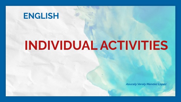 INDIVIDUAL ACTIVITIES | Genially