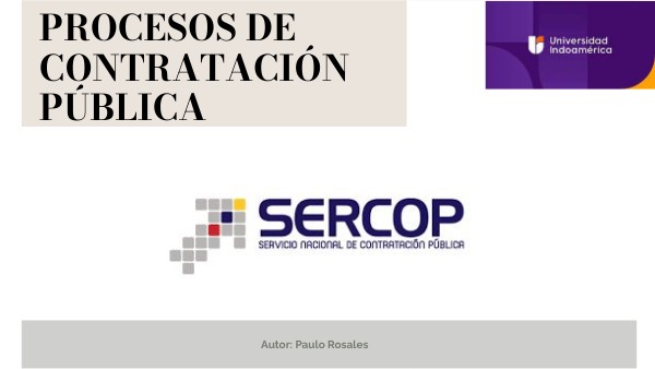 PROCESOS DE CONTRATACIÓN PÚBLICA - SERCOP | Genially