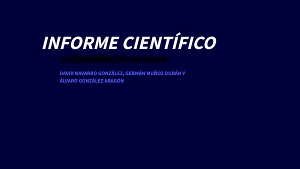 INFORME CIENTÍFICO | Genially