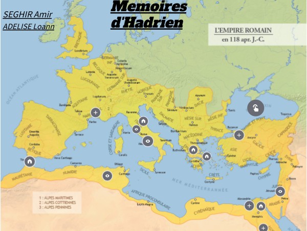 Mémoires d'Hadrien carte interactive | Genially