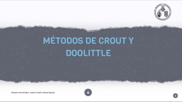 Métodos de Crout y Doolittle | Genially