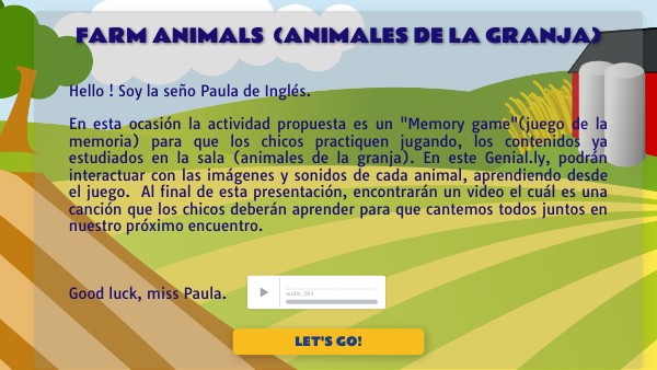 Memory game: farm animals | Genially
