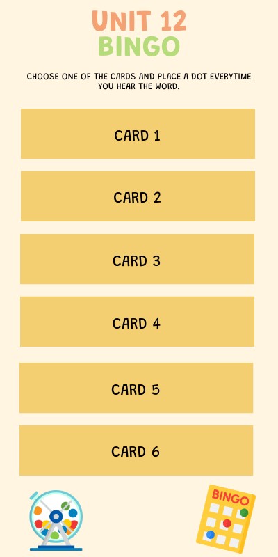 Level 4 Unit 12 BINGO | Genially