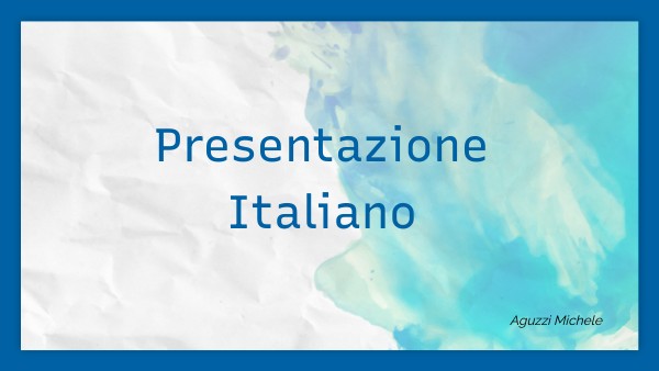 Presentazione Italiano e Storia