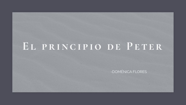 Principio de Peter | Genially