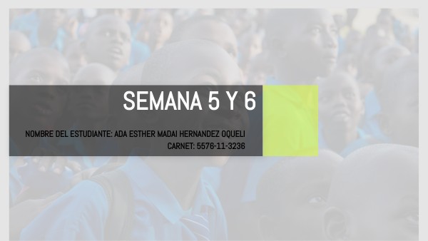 Semanas 5 y 6, AH | Genially