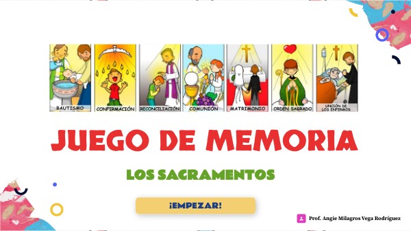 JUEGO MEMORIA - LOS SACRAMENTOS | Genially