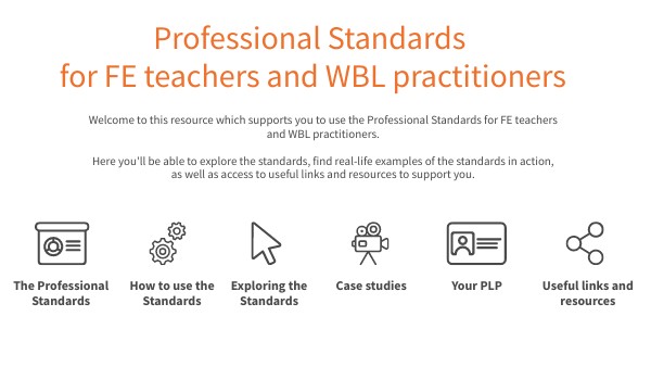 Professional Standards for FE and WBL resource