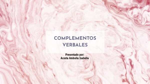 COMPLEMENTOS VERBALES