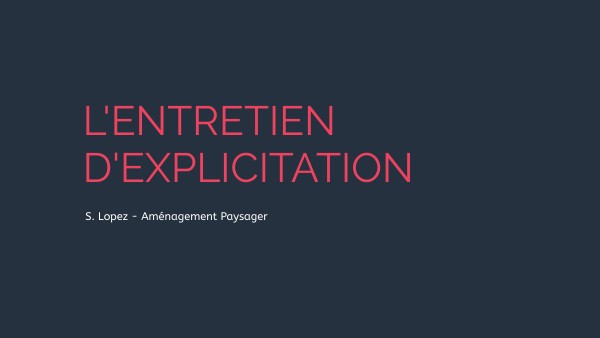 Entretien d'explicitation | Genially