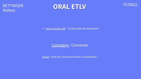Oral etlv