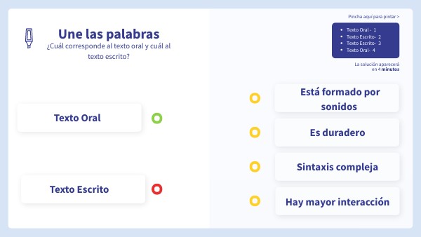 UNE PALABRAS - Texto Oral y Escrito