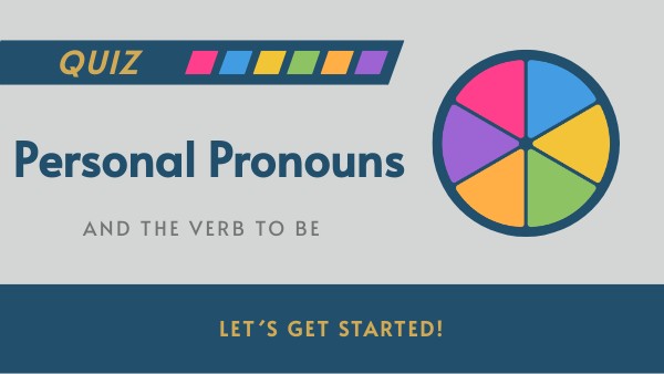 Guessing Game: Personal Pronouns and Verb to be | Genially