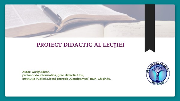 Proiect de lecție | Genially