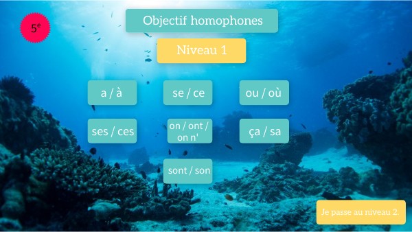 5e - objectif homophones | Genially