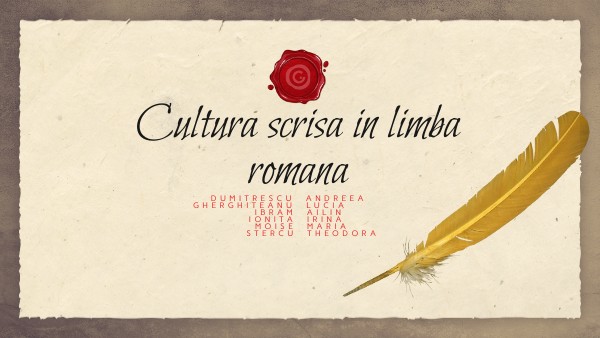 Cultura scrisa in lb romana | Genially