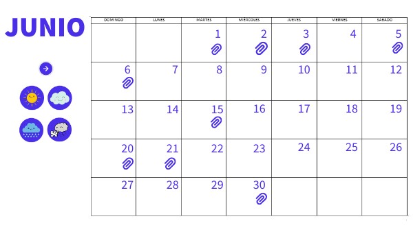 CALENDARIO JUNIO 2021