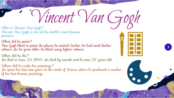 Poster Vincent Van Gogh | Genially