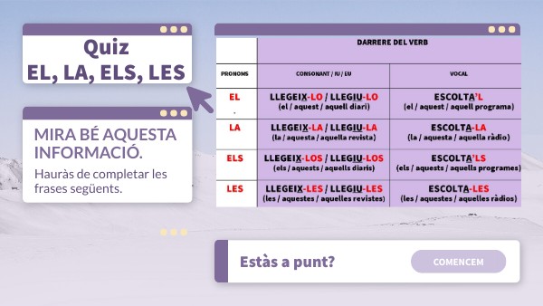 QUIZ EL, LA, ELS, LES