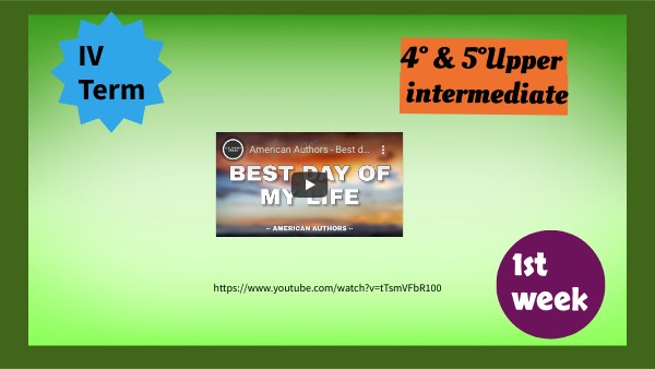 IV BIM -1 WEEK 4°& 5° upper intermediate