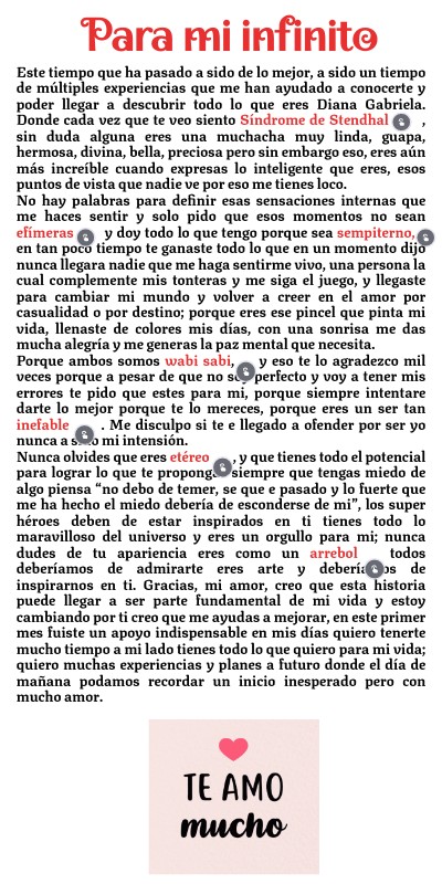 Para mi infinito.