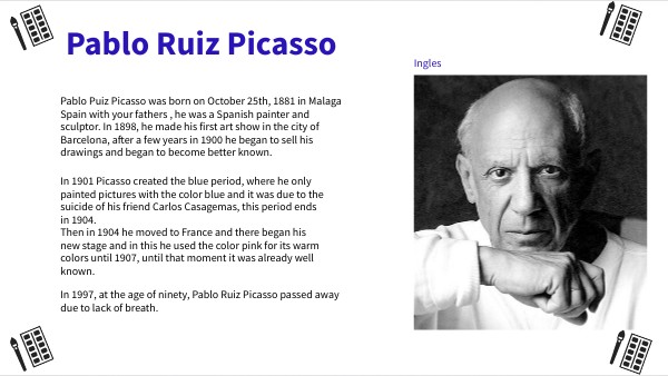 Biografia Pablo Ruiz Picasso | Genially