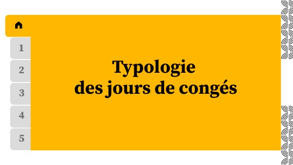 Module 1 - Typologie des jours de congés