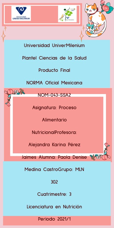 NORMA Oficial Mexicana NOM-043-SSA2