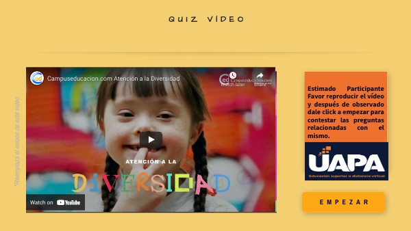 QUIZ VÍDEO ATENCION A LA DIVERSIDAD | Genially