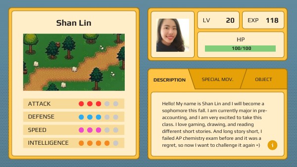 CHARACTER SHEET | Genially